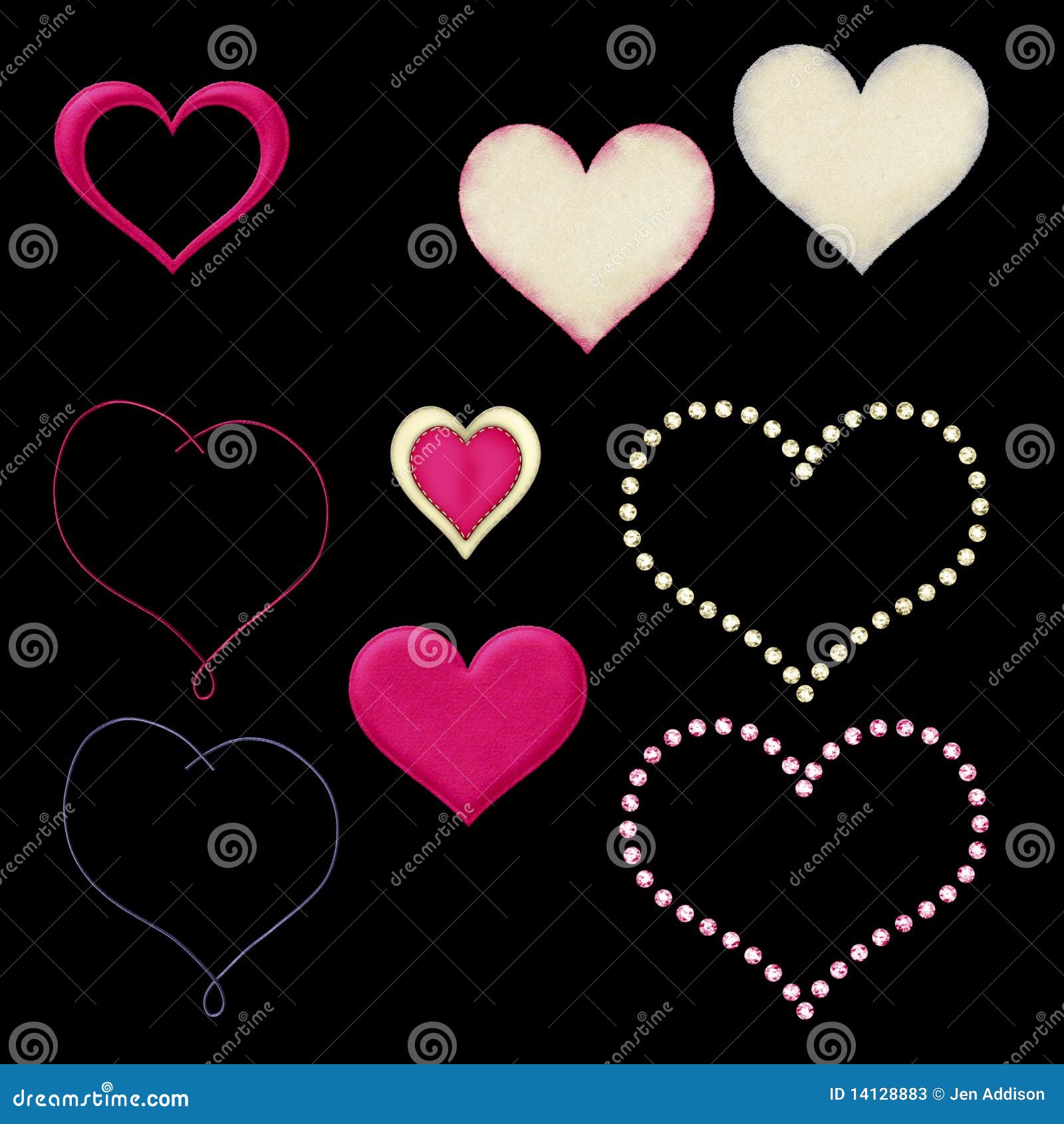 Variety of vector hearts stock vector. Illustration of honey - 14128883