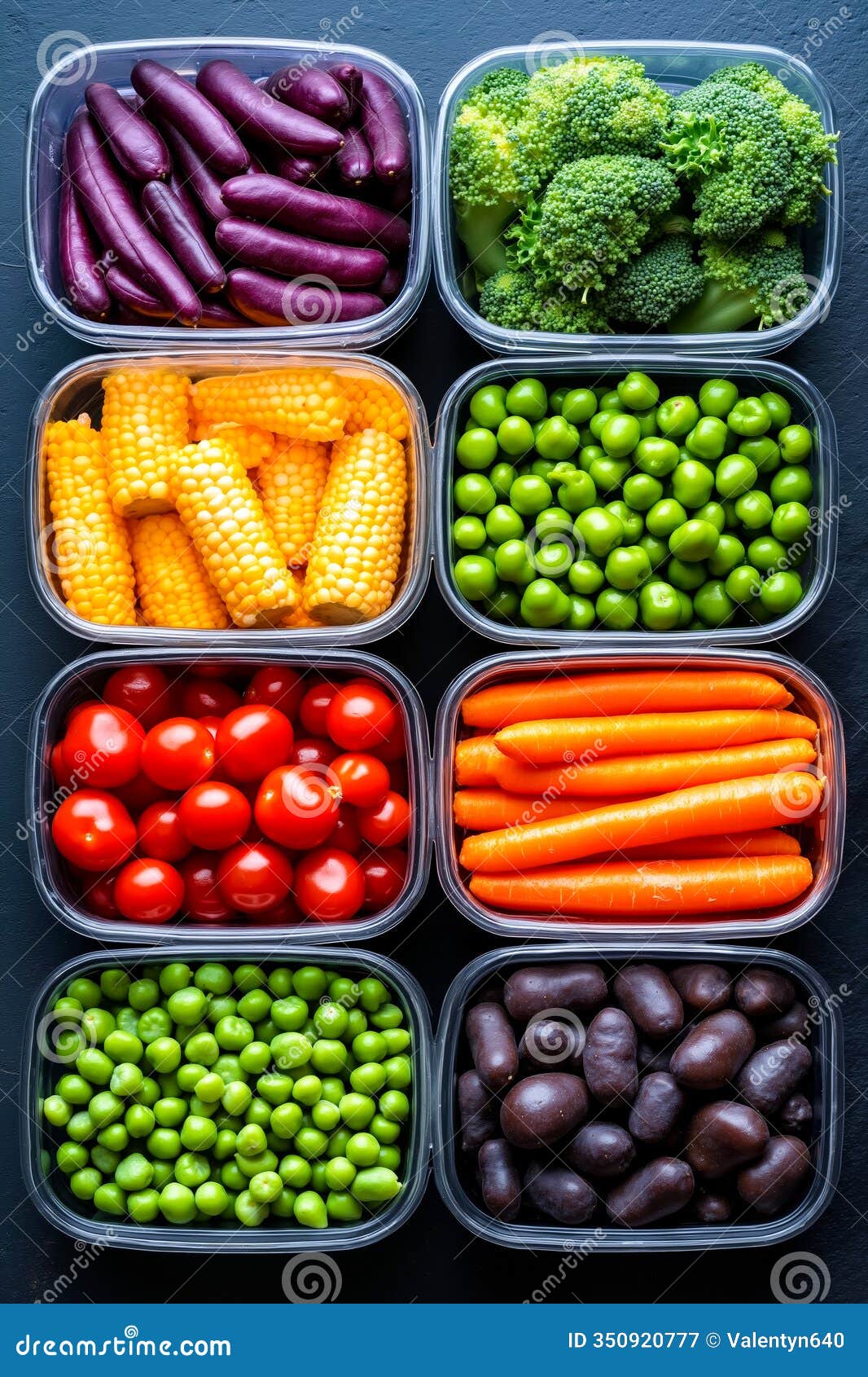 A Variety of Vegetables in Plastic Containers on a Table Stock Image ...