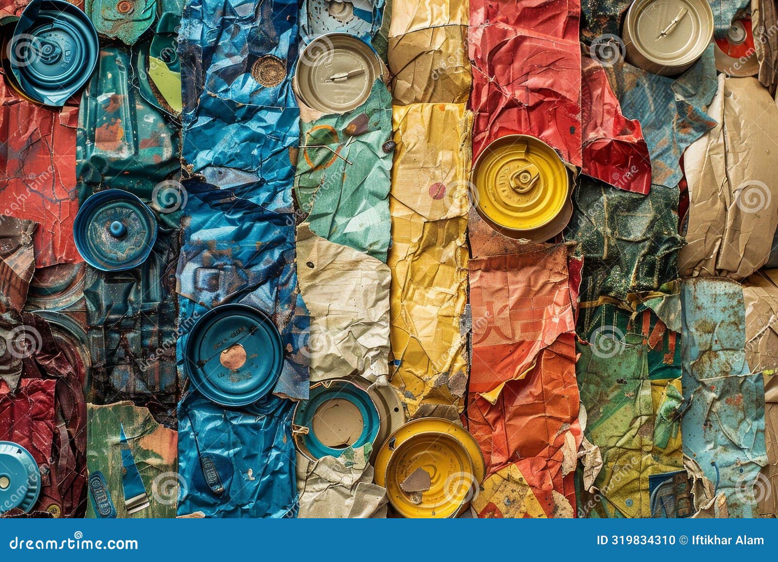 A Variety of Vibrant Cans Neatly Displayed in a Row on a Wall ...