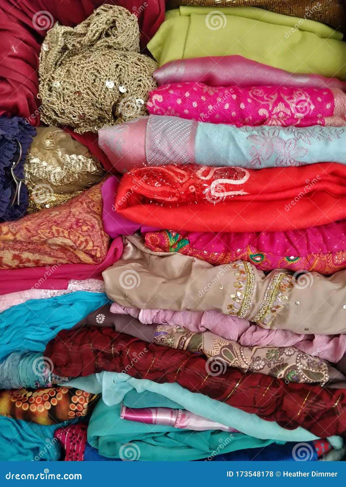 Variety of vibrant cloth stock photo. Image of variety - 173548178