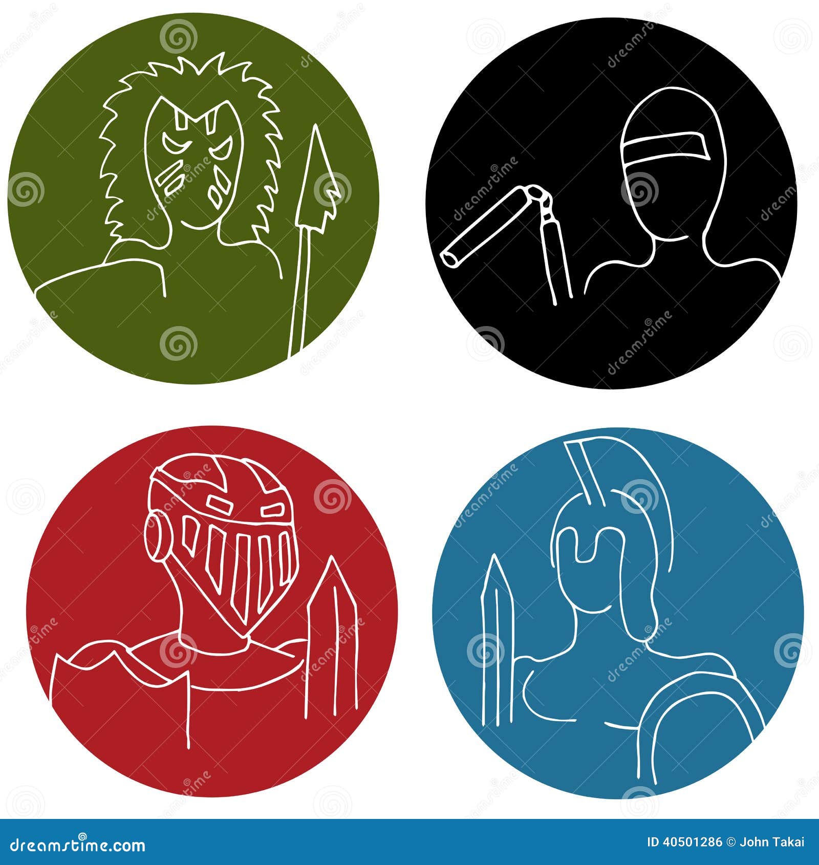 Variety of Warriors stock vector. Illustration of spartan - 40501286