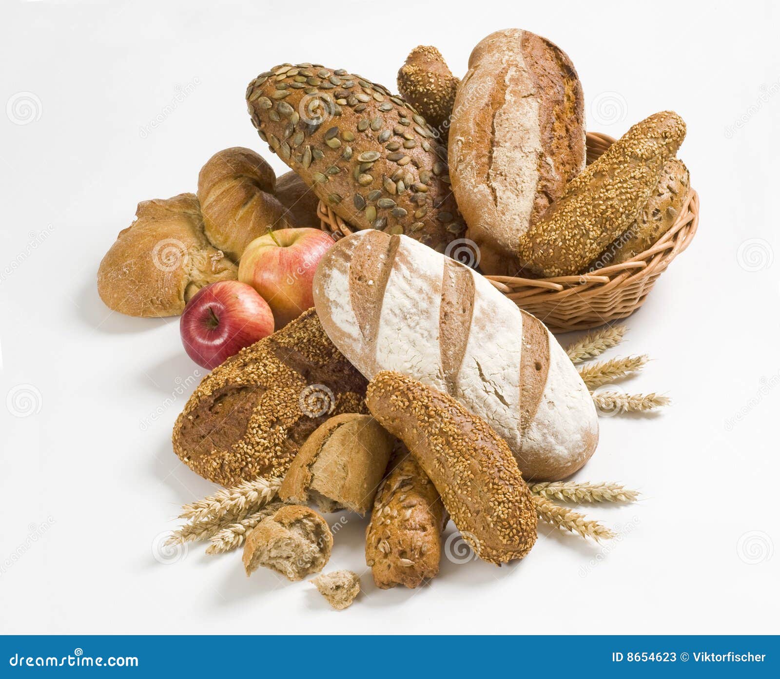 Variety of Whole Wheat Bread Stock Image - Image of bakery, background ...