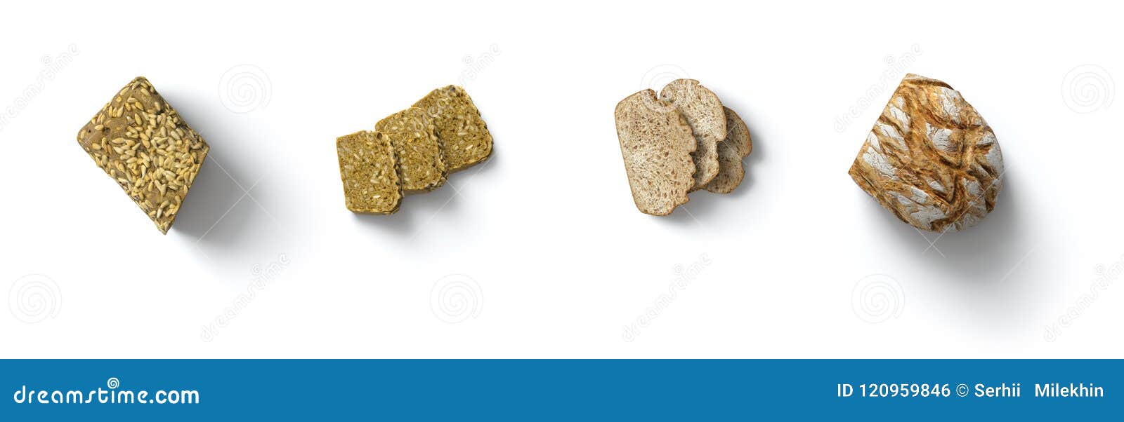 Variety of Whole Wheat Bread Stock Photo - Image of natural, meal ...