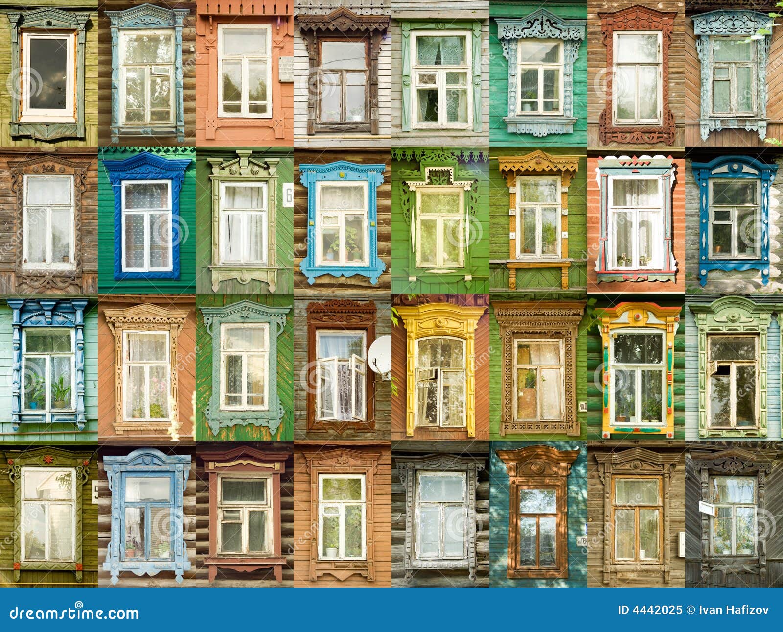 Variety Windows from Russian Town Murom Stock Image - Image of colored ...