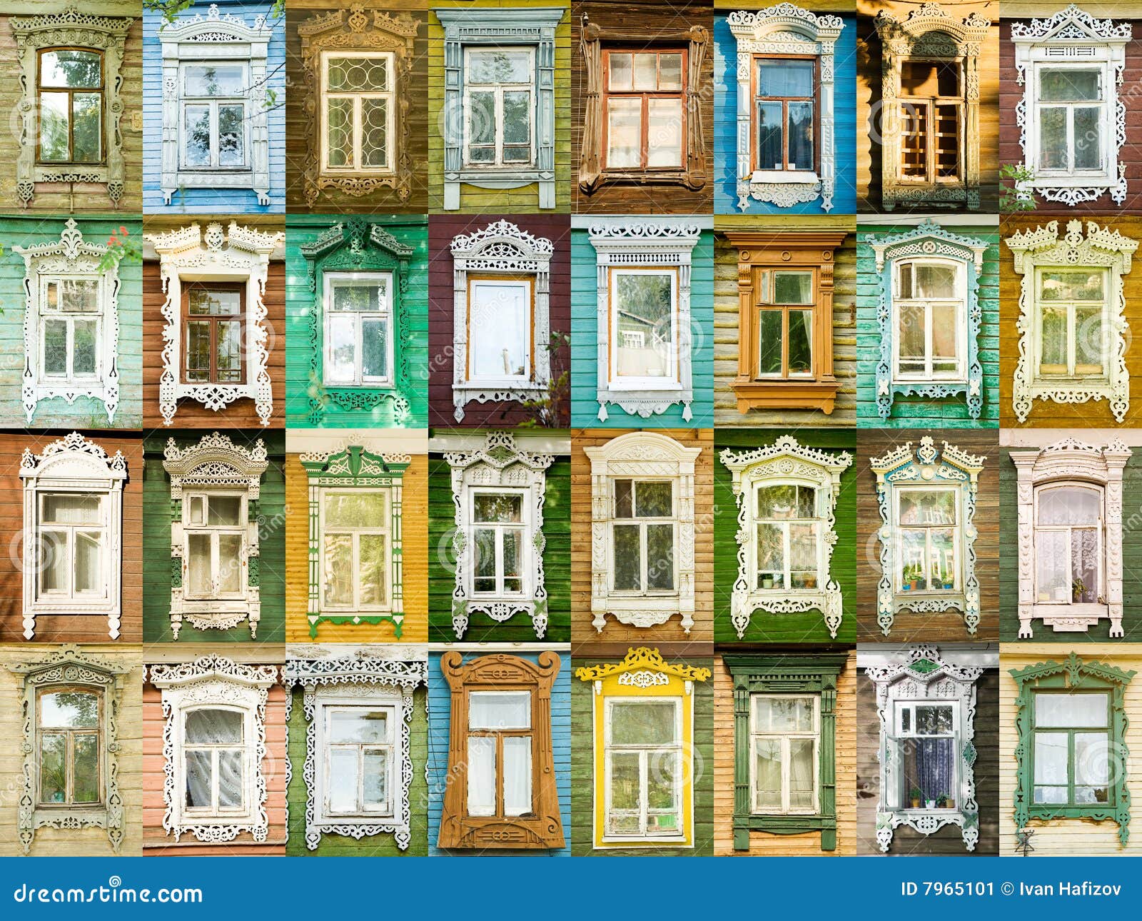 Variety Windows from Russian Town Rostov Stock Image - Image of homes ...