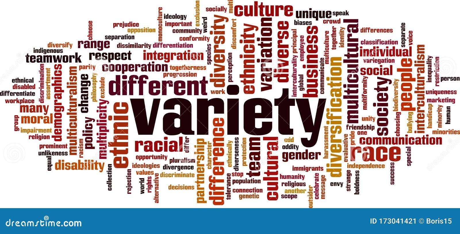 Variety word cloud stock vector. Illustration of divergence - 173041421