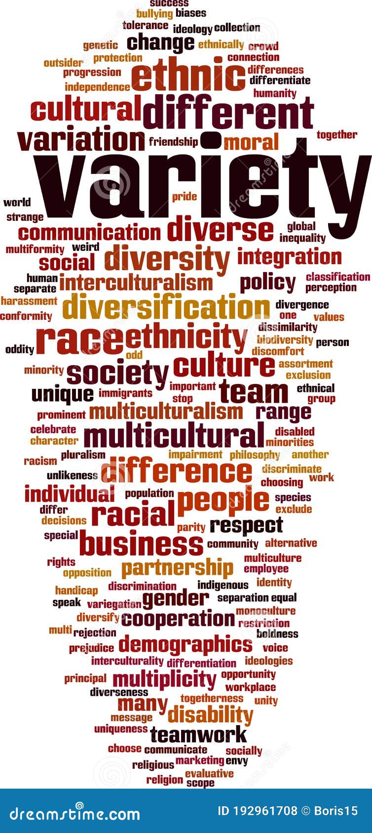 Variety word cloud stock vector. Illustration of multiformity - 192961708