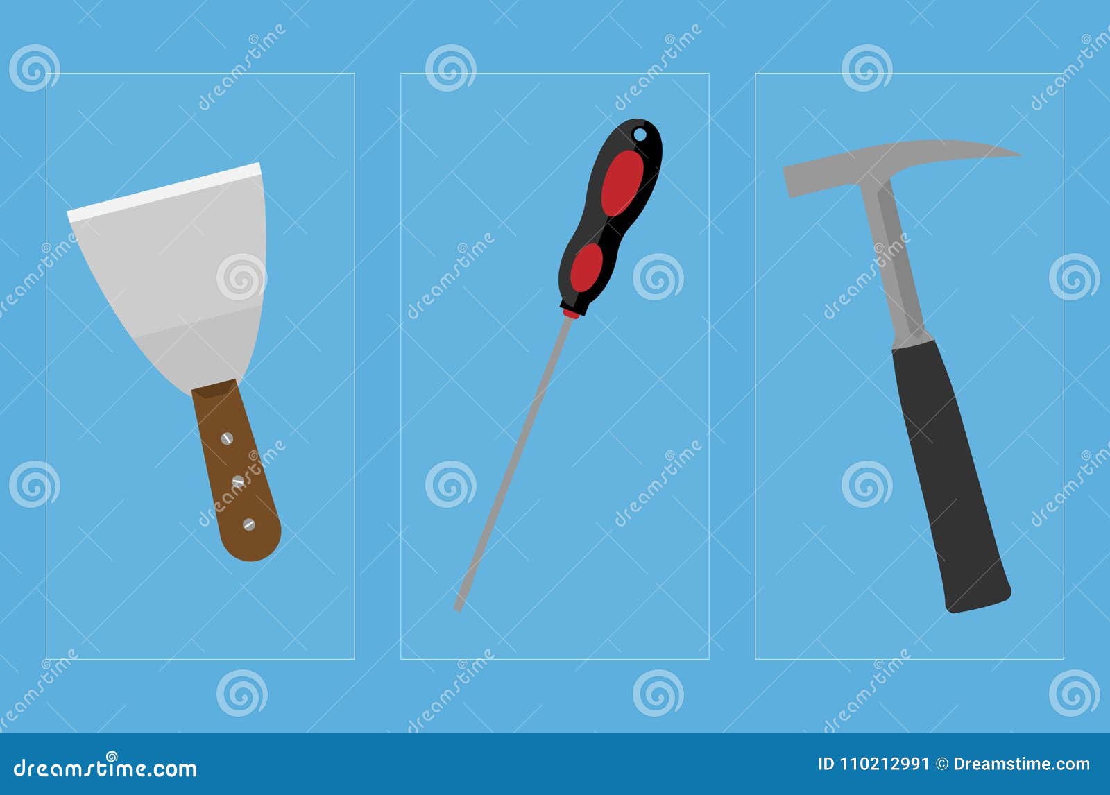 Tools miscellaneous 003 stock illustration. Illustration of hammers ...