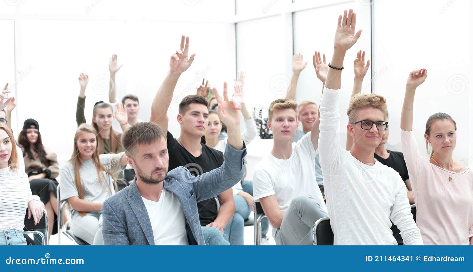 Variety of Young People Ask Questions during the Workshop Stock Image ...