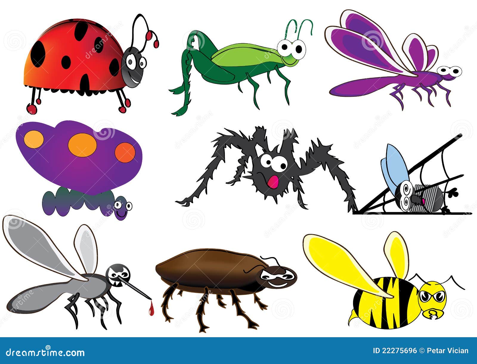 Varios insectos ilustración del vector. Ilustración de cucaracha - 22275696