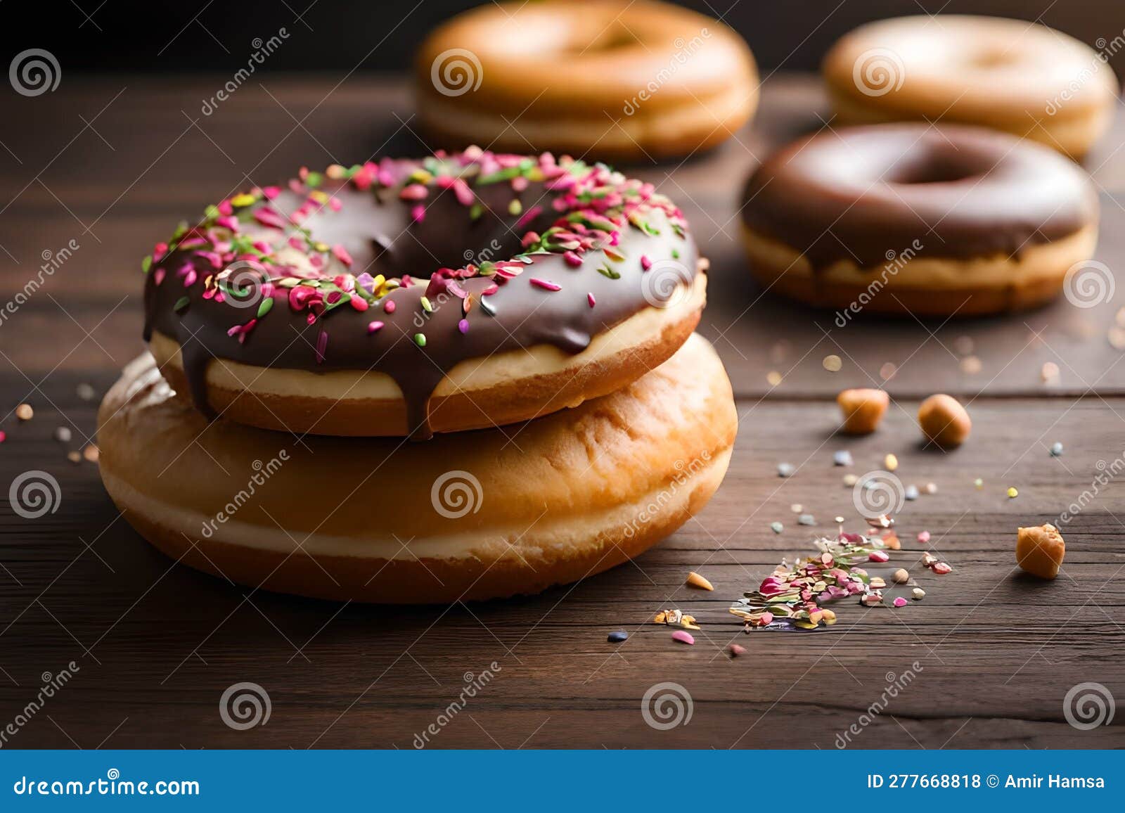 Varios Tipos De Deliciosos Donuts Stock de ilustración - Ilustración de ...