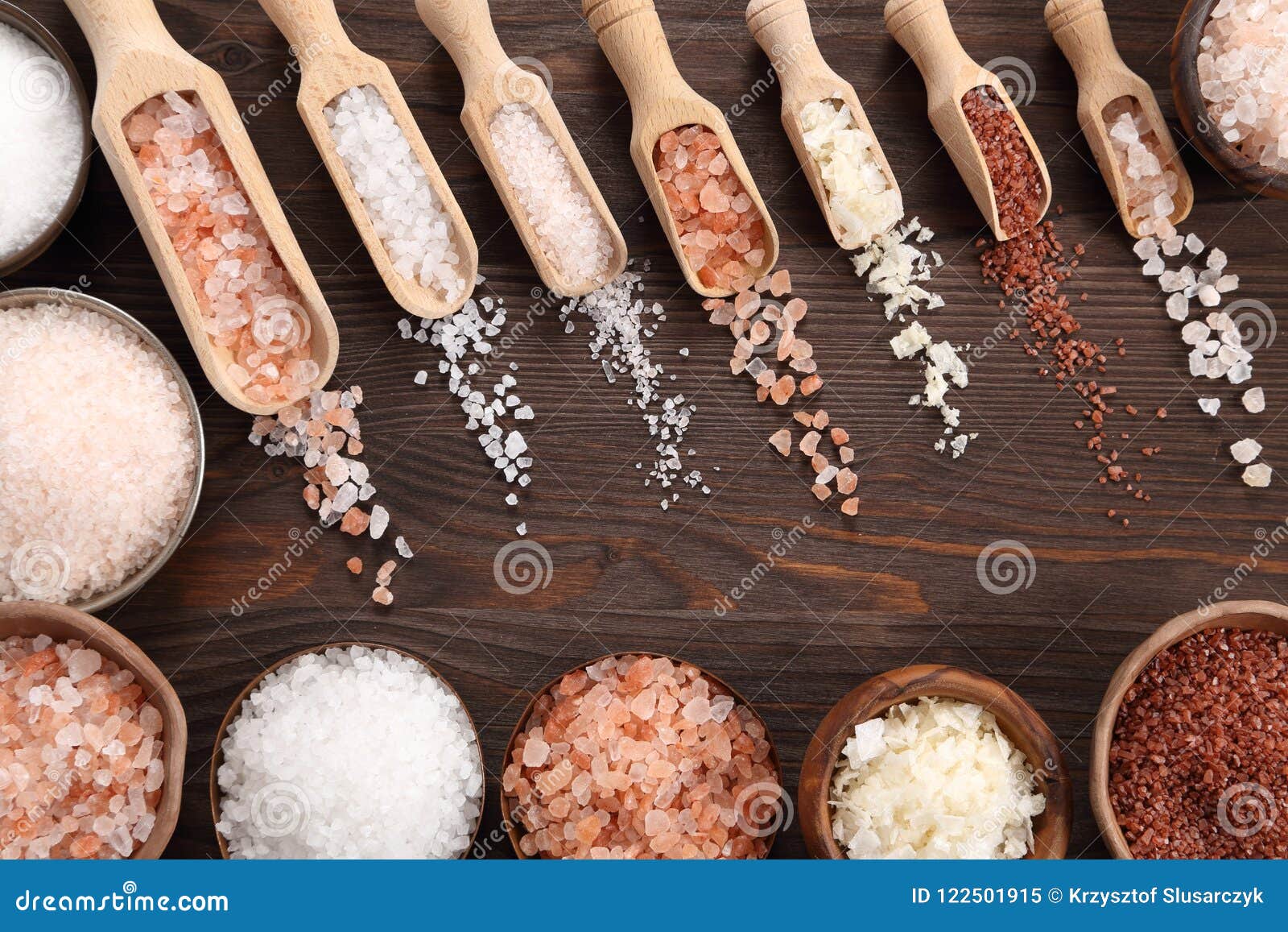 Varios tipos de sal imagen de archivo. Imagen de cristal - 122501915