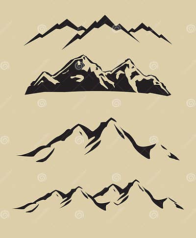 Various 1-color mountains stock vector. Illustration of snow - 18067060