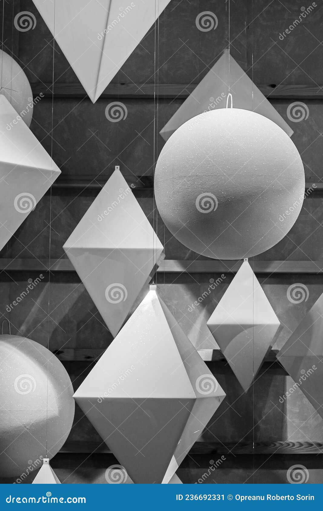Various Abstract Geometric Shapes Floating in the Air Stock Image ...