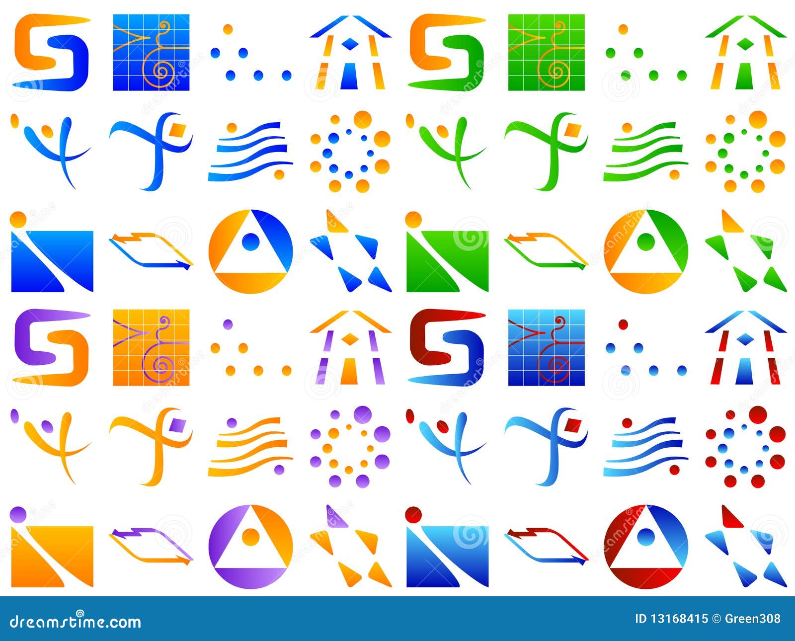 Various Abstract Logo Icon Design Elements Stock Vector - Illustration ...
