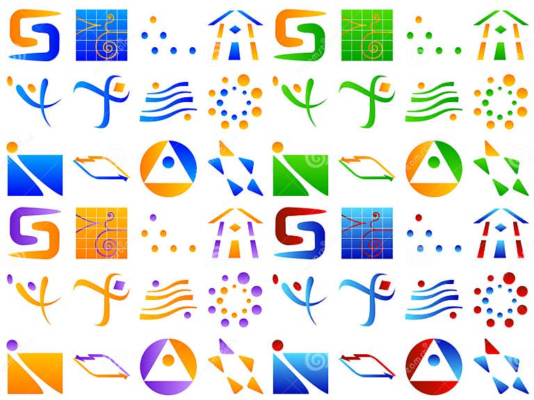Various Abstract Logo Icon Design Elements Stock Vector - Illustration ...
