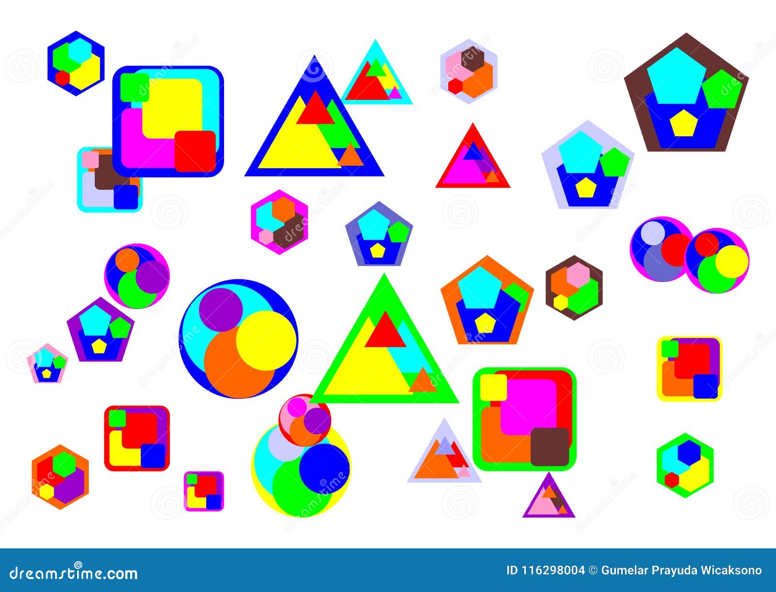 Various Abstract Object and Shape Stock Vector - Illustration of shape ...