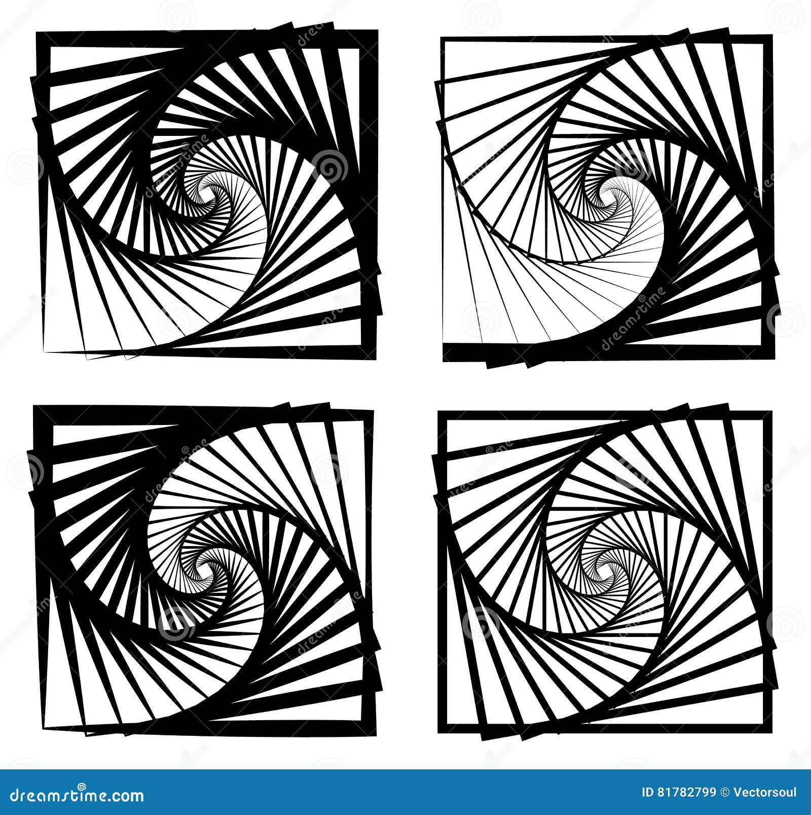 Various Abstract Spiral, Vortex Effects. Stock Vector - Illustration of ...