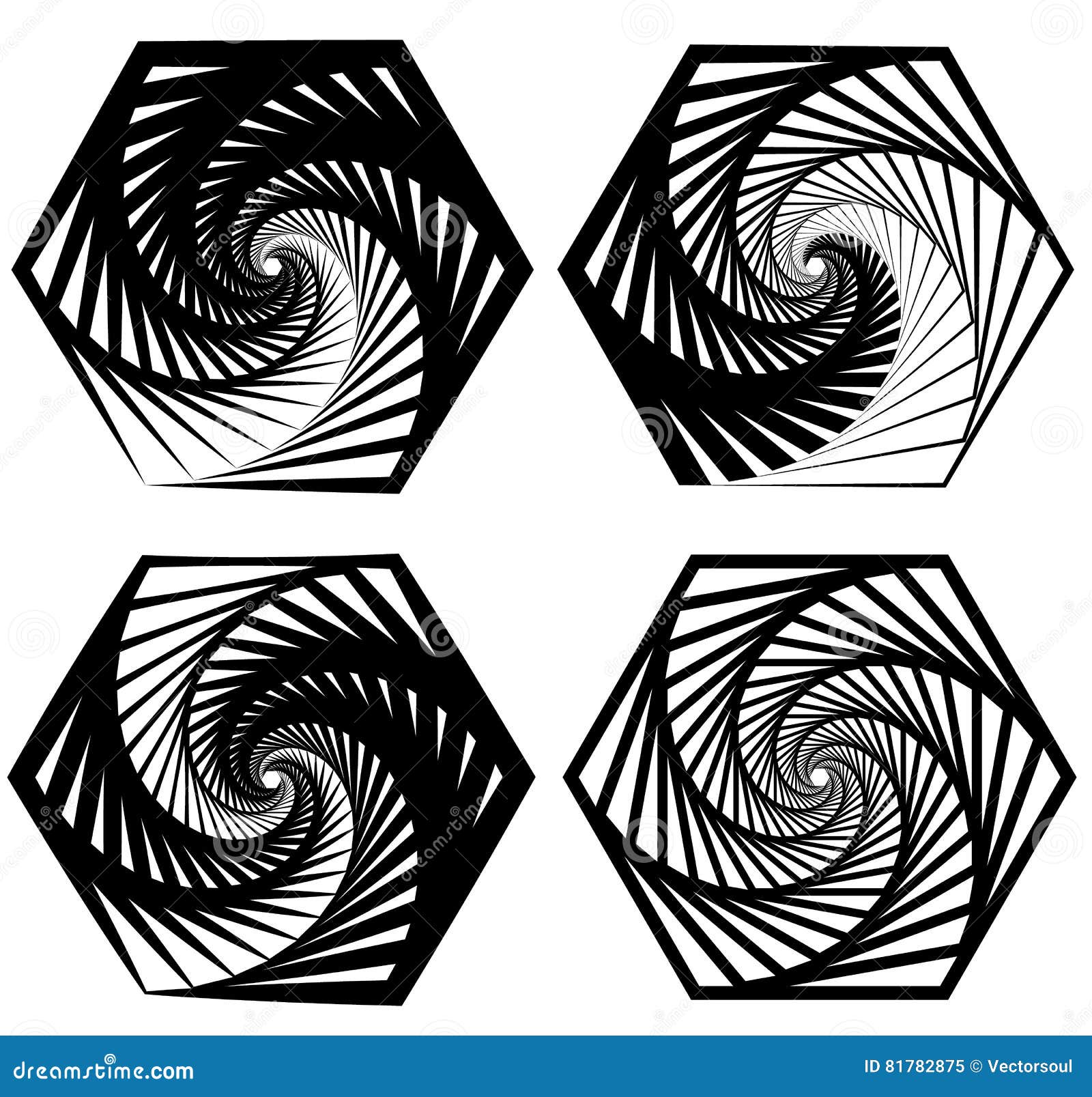 Various Abstract Spiral, Vortex Effects. Stock Vector - Illustration of ...