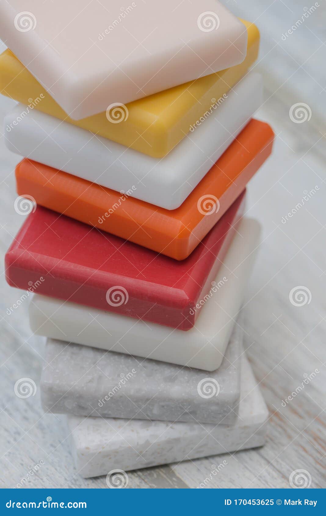 Colourful Solid Surface Samples. Close Up View Stock Image - Image of ...