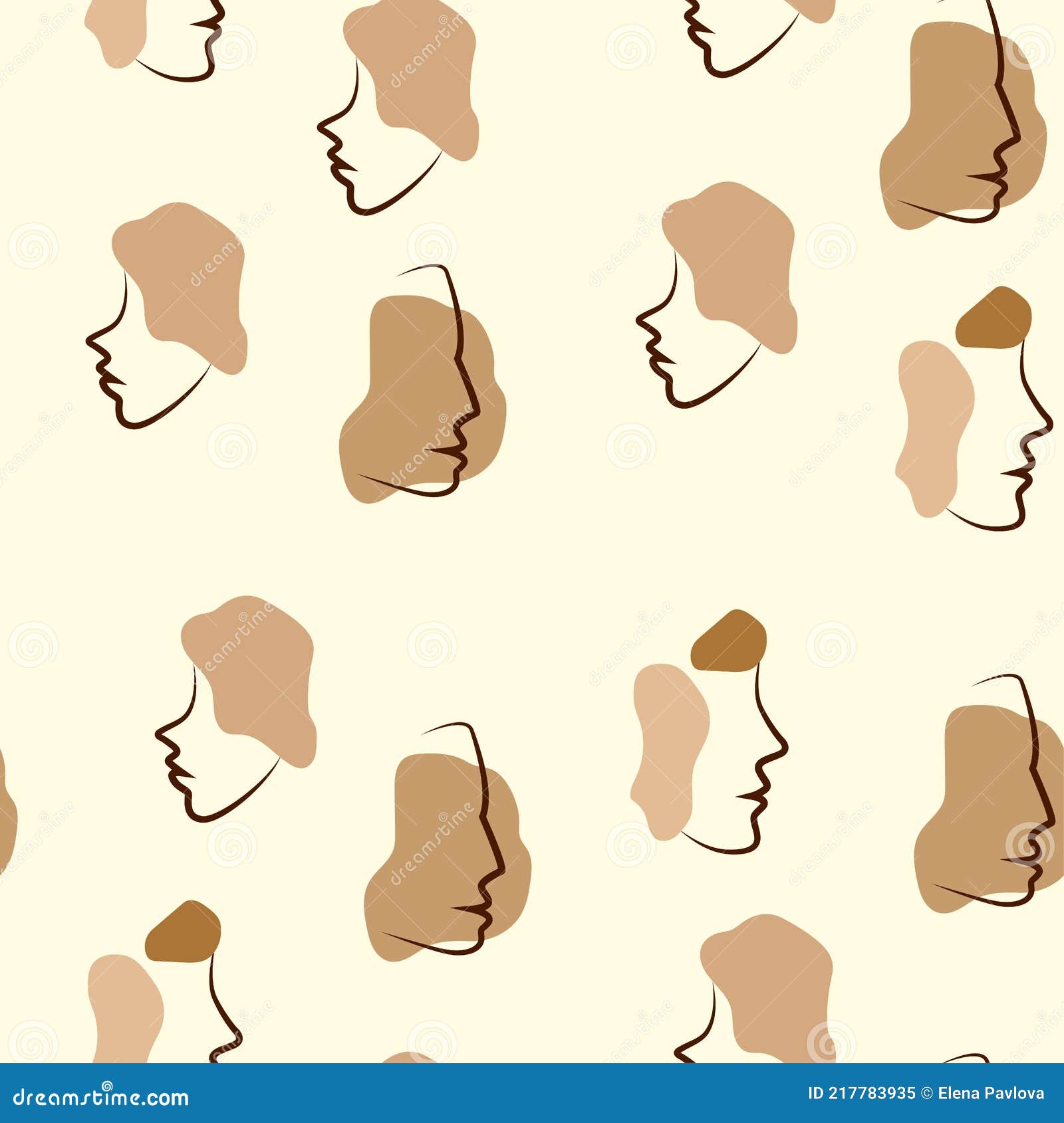 Various African Faces Seamless Pattern. Different African American ...