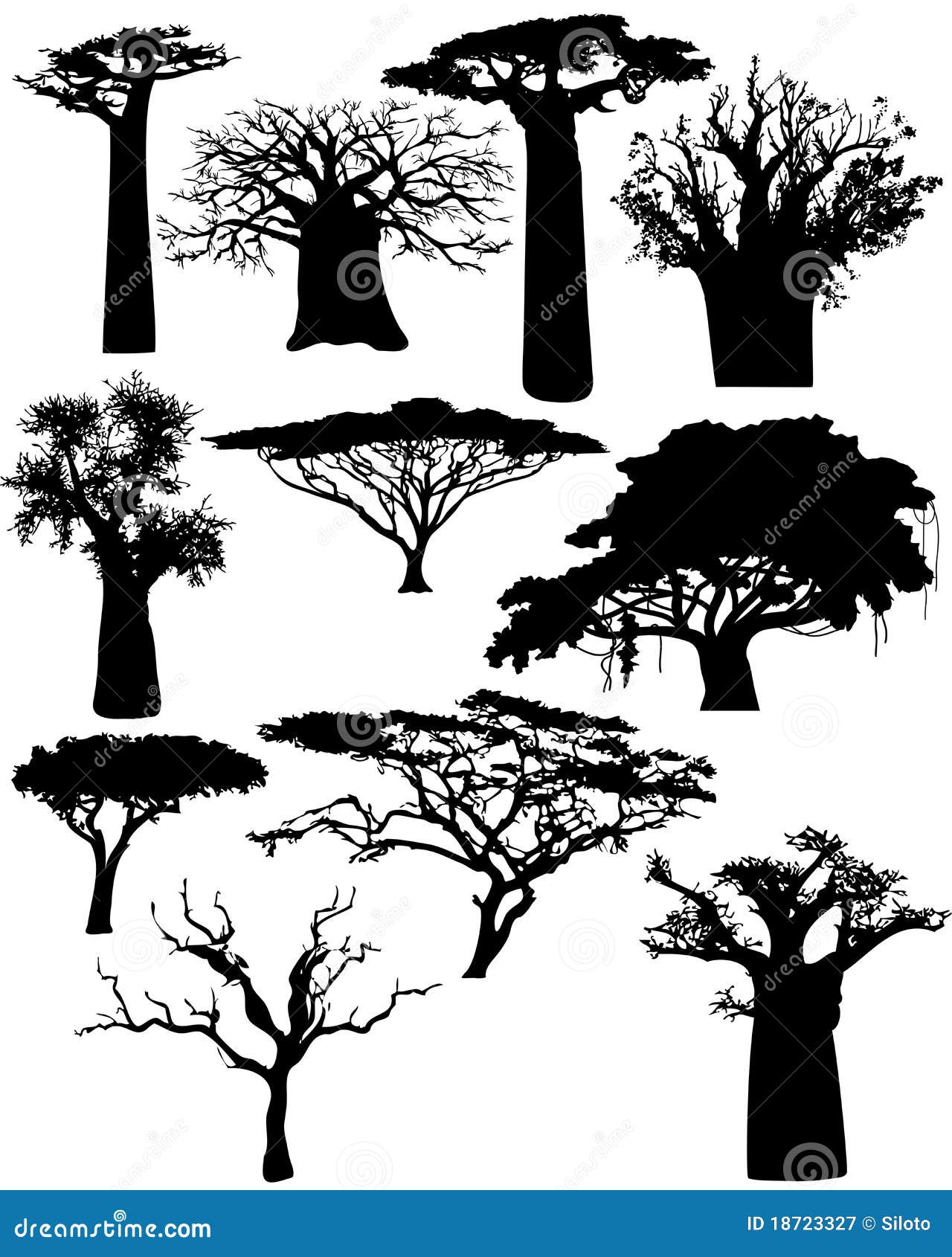Various African Trees - Vector Royalty Free Stock Photography - Image ...