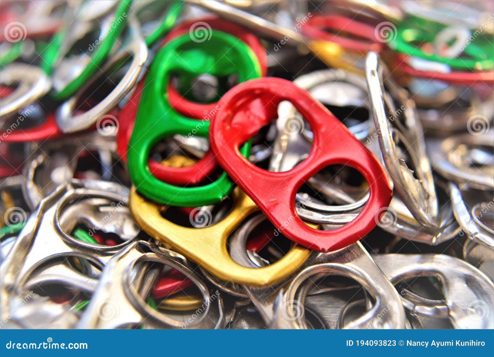 Various Aluminum Seals from Soda Cans Stock Image - Image of material ...