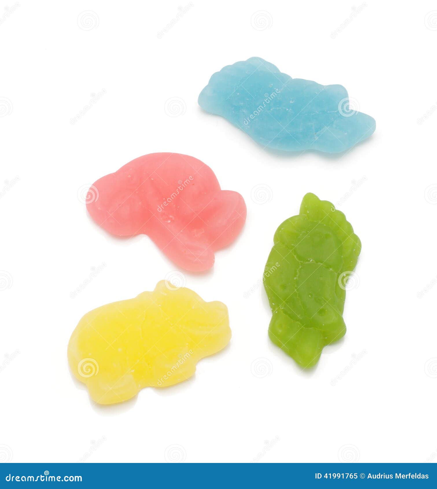 Various Animal Shape Jelly Candies Isolated on the White Background ...