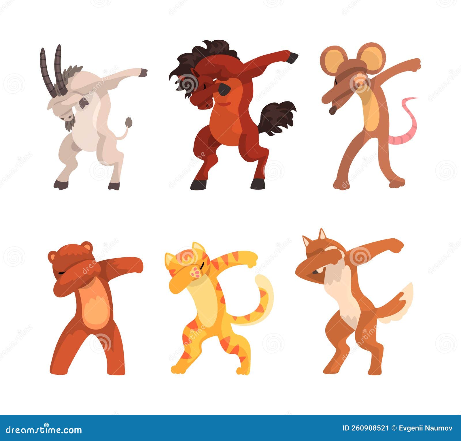 Various Animals Standing in Dub Dancing Pose Vector Set Stock Vector ...