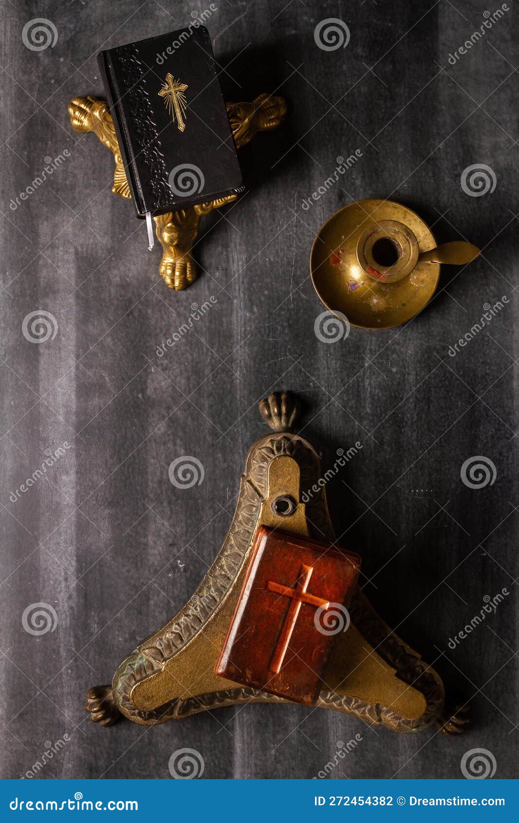 Various Antique Objects On Black Chalkboard Background Royalty-Free ...