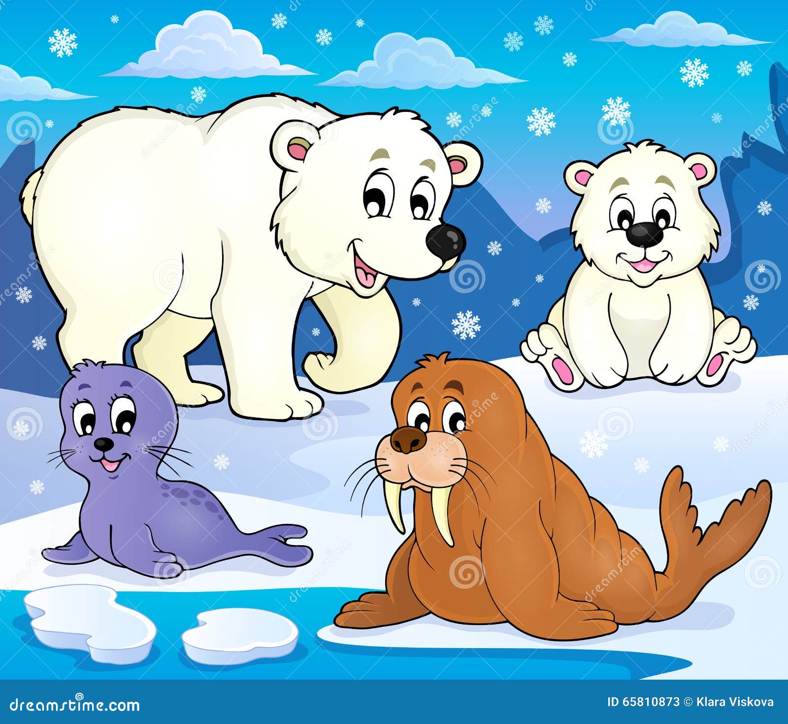 Arctic Animals And North Pole Cartoon Banners Set, Vector Illustration ...