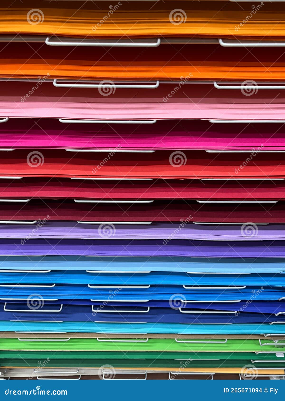 Various Art Colored Paper Cardboard Canvas Samples on Display Shelf ...