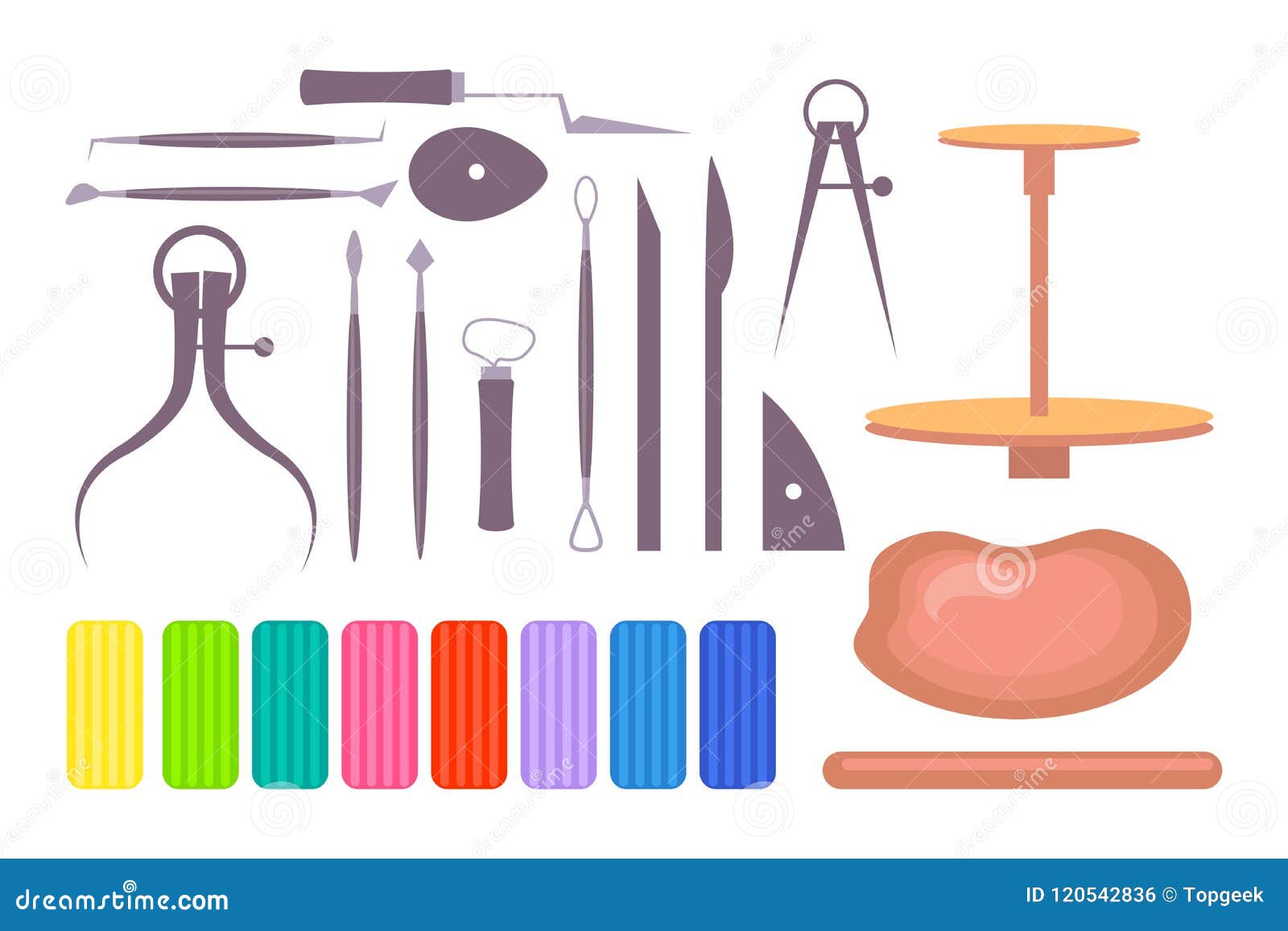 Various Art School Instruments and Tools Illustration Stock Vector ...