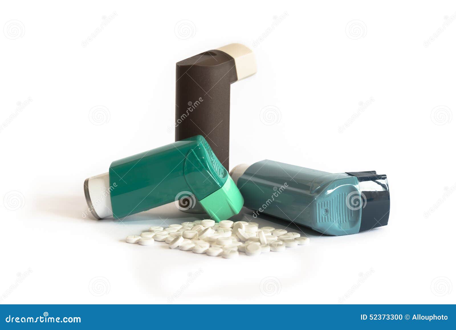Various Asthma Medications Including Inhalers Stock Photo - Image of ...