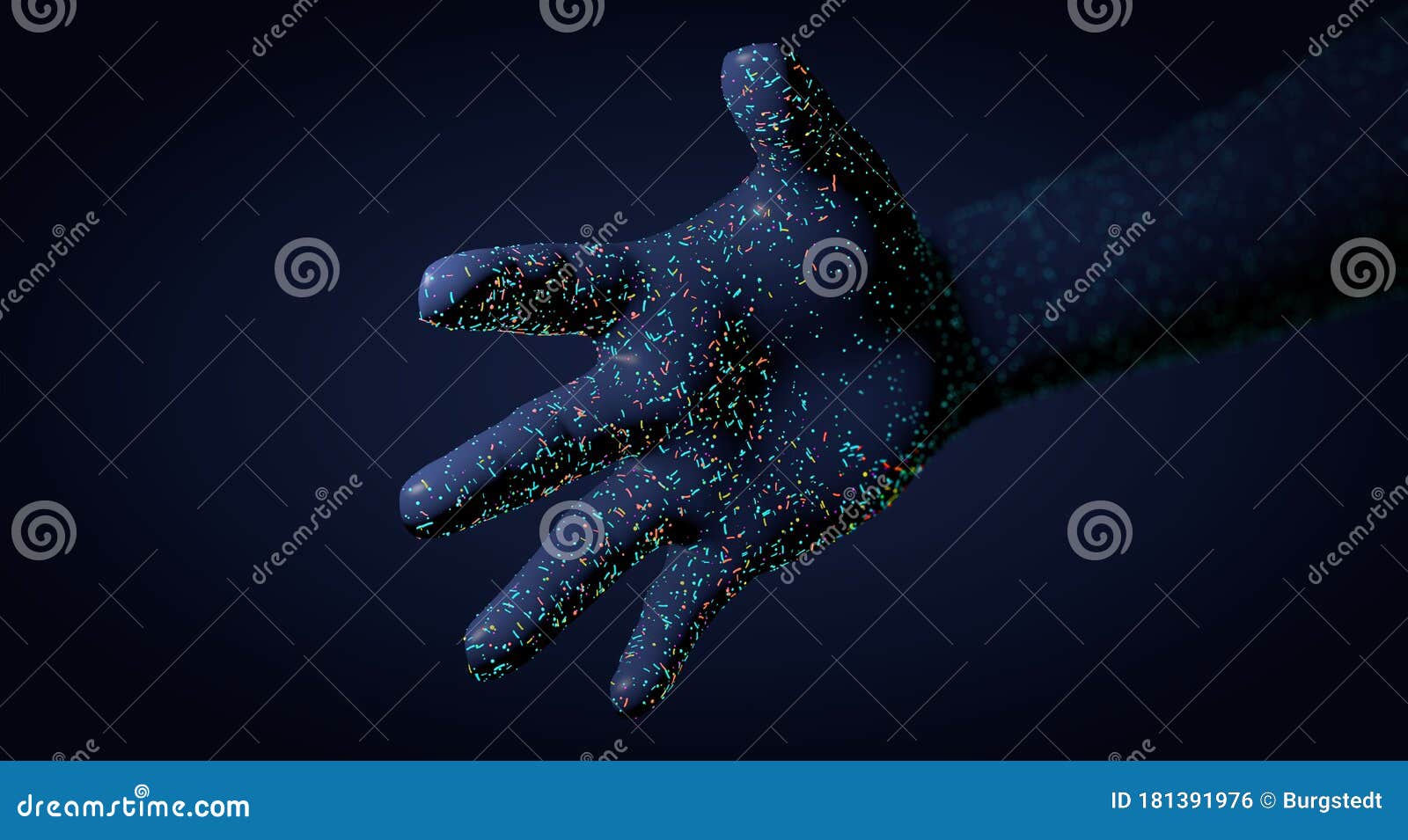 Various Bacteria and Pathogens on a Human Hand Stock Illustration ...
