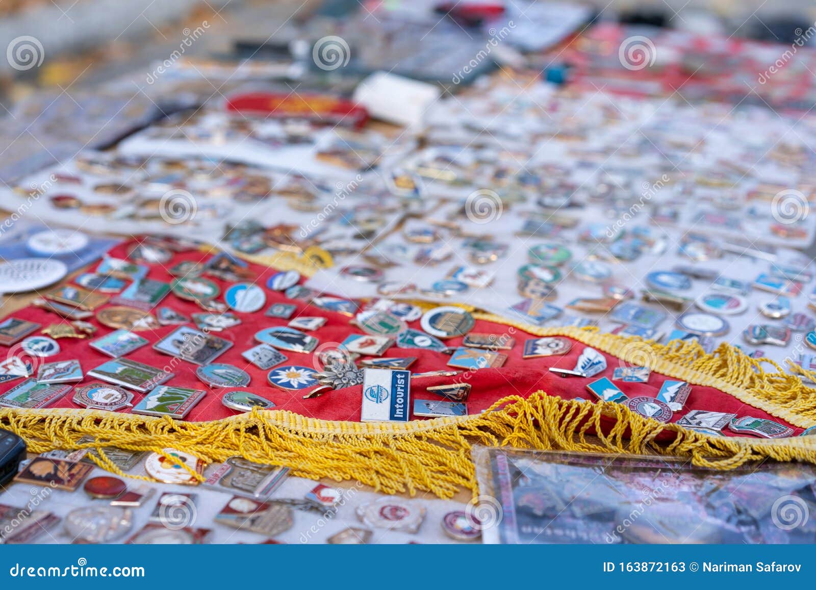 Various Badges for Sale at a Fair Editorial Stock Photo - Image of ...