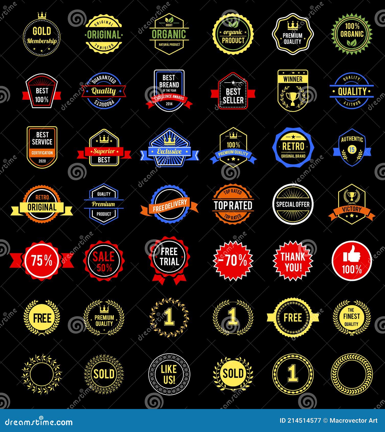 Various badges stock vector. Illustration of arrow, flame - 214514577