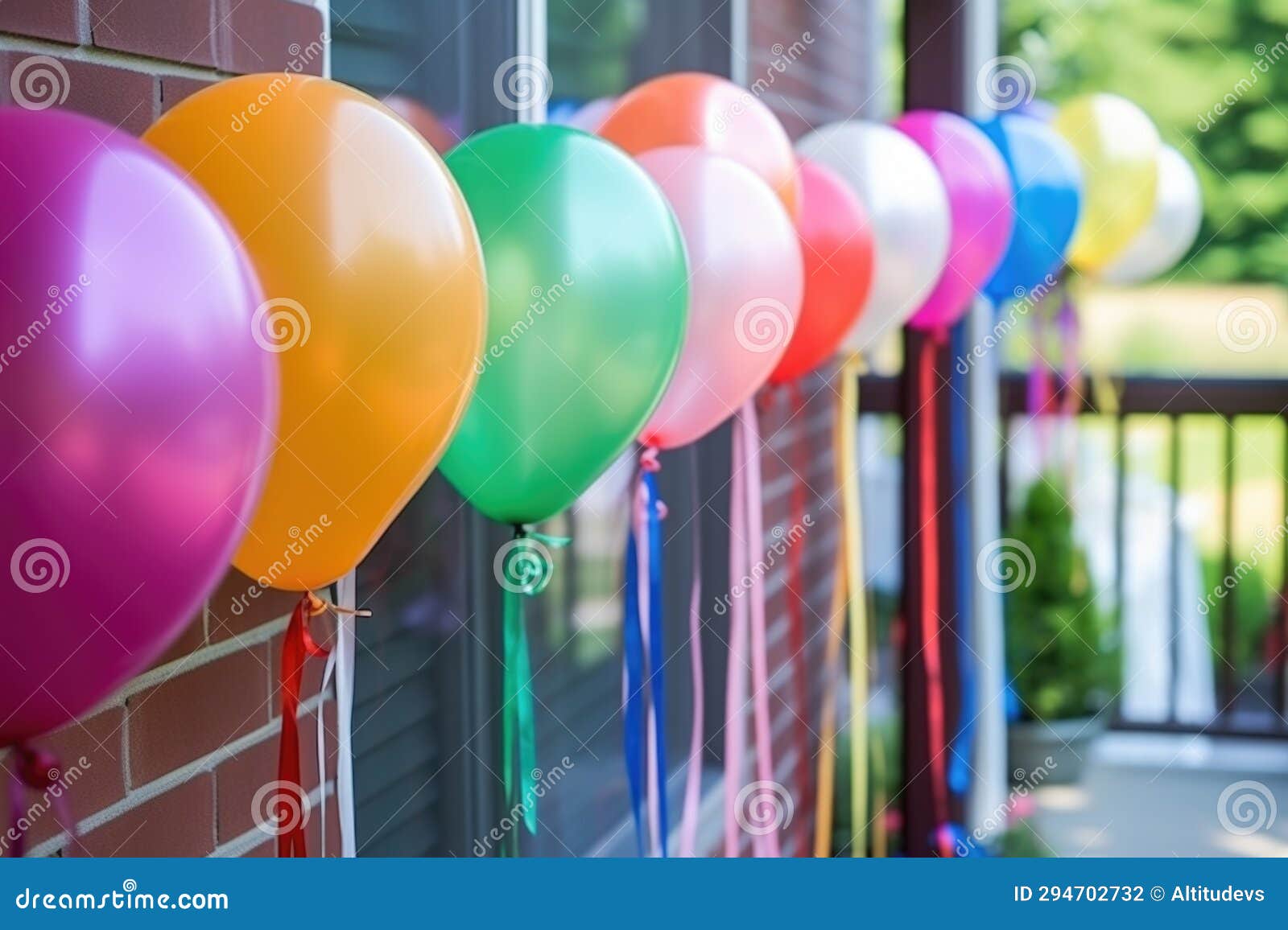 Various Balloons Tied To a Single, Sturdy String Stock Photo - Image of ...