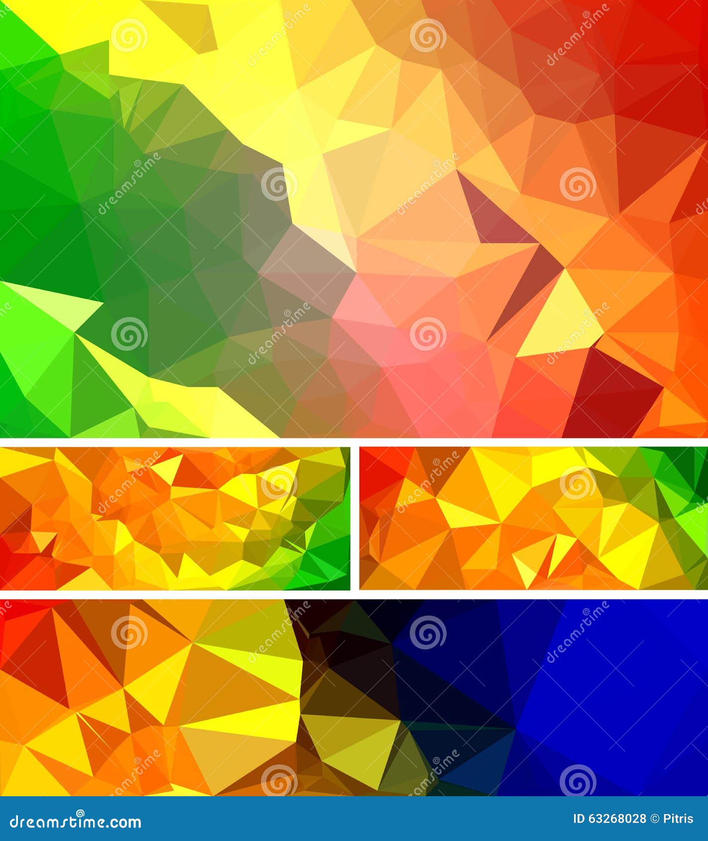 Various Banner Vector Set with Triangle Pattern Stock Vector ...