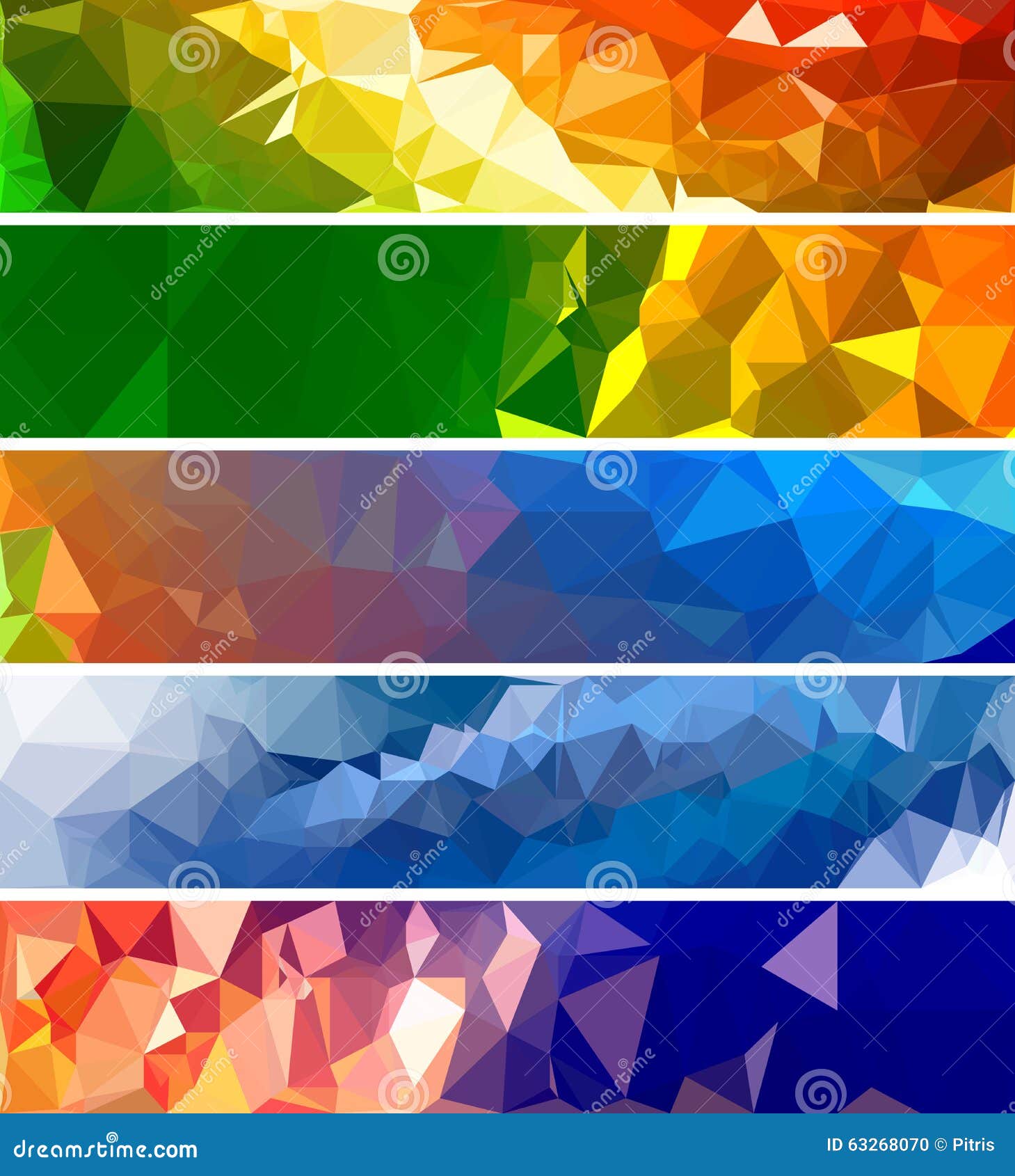 Various Banner Vector Set with Triangle Pattern Stock Vector ...