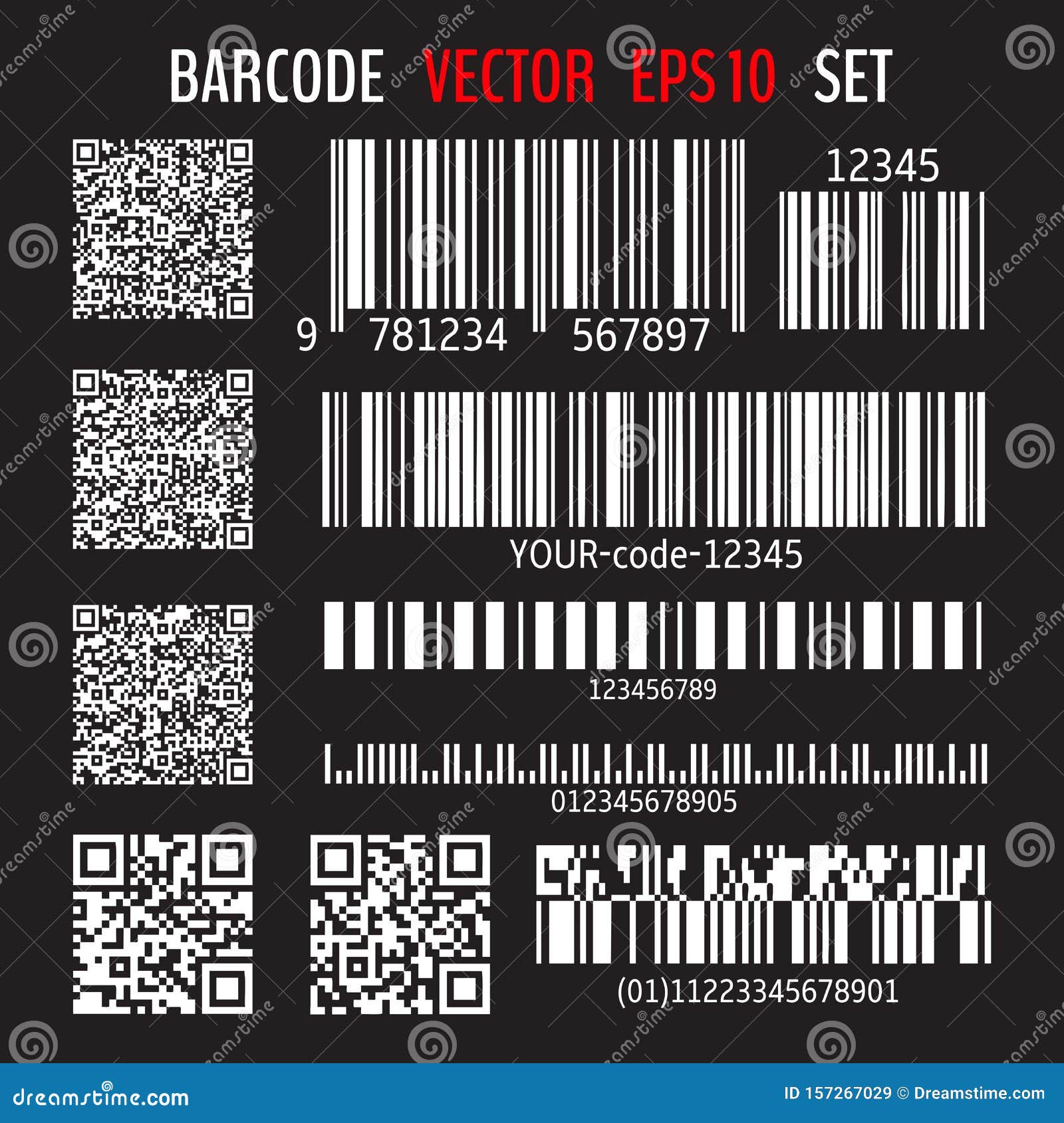 Various bar codes stock vector. Illustration of element - 157267029