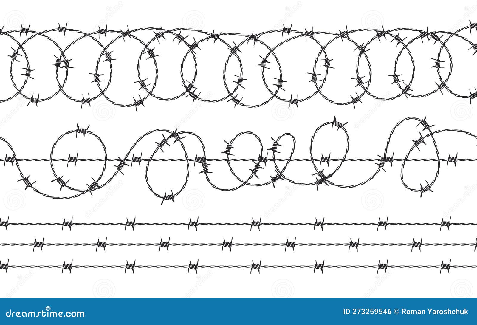 Various Barbed Wire. Wavy Razor Wire. Security Fencing Stock ...