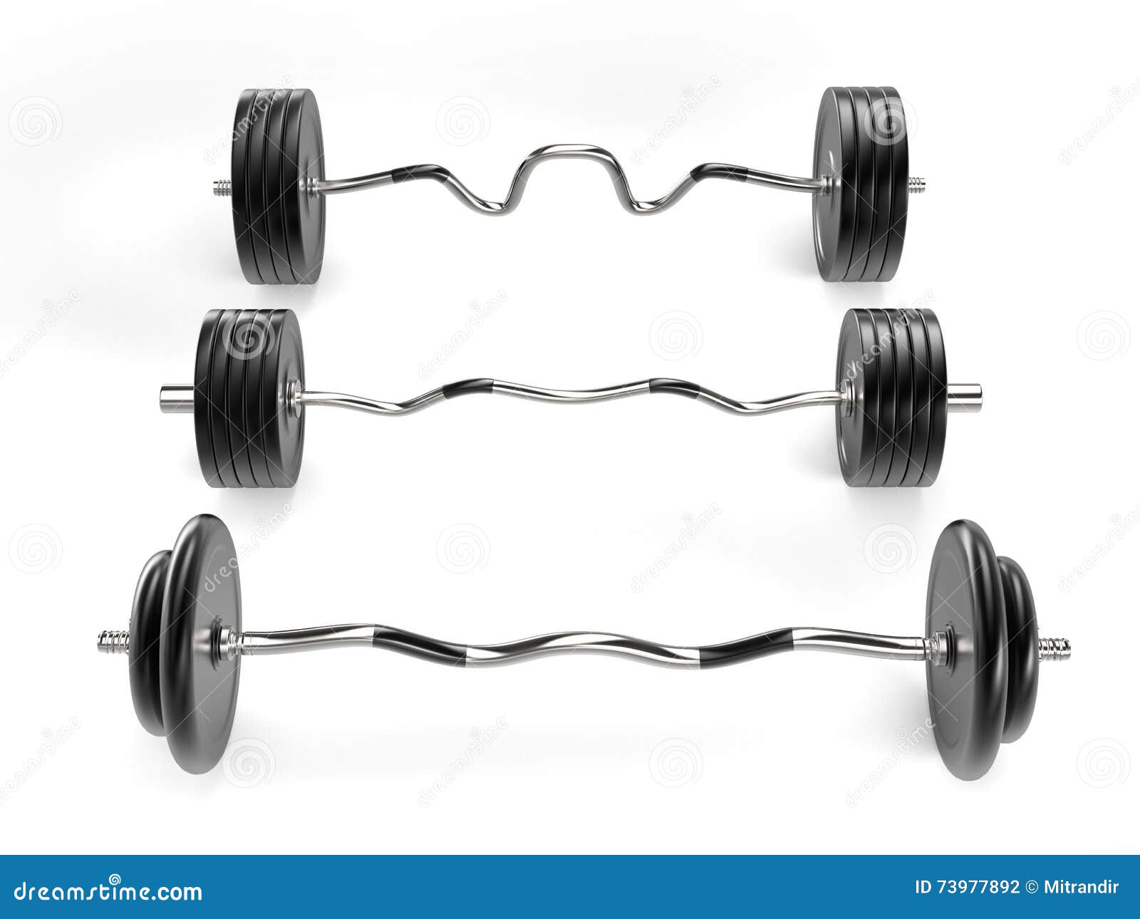 Various Barbell Weights - Top Front View Stock Photo - Image of incline ...
