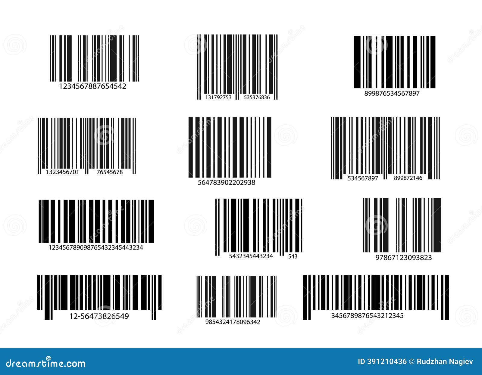 Set Of Various Barcode Label Or Scan Barcode Bars Supermarket Or Retail ...