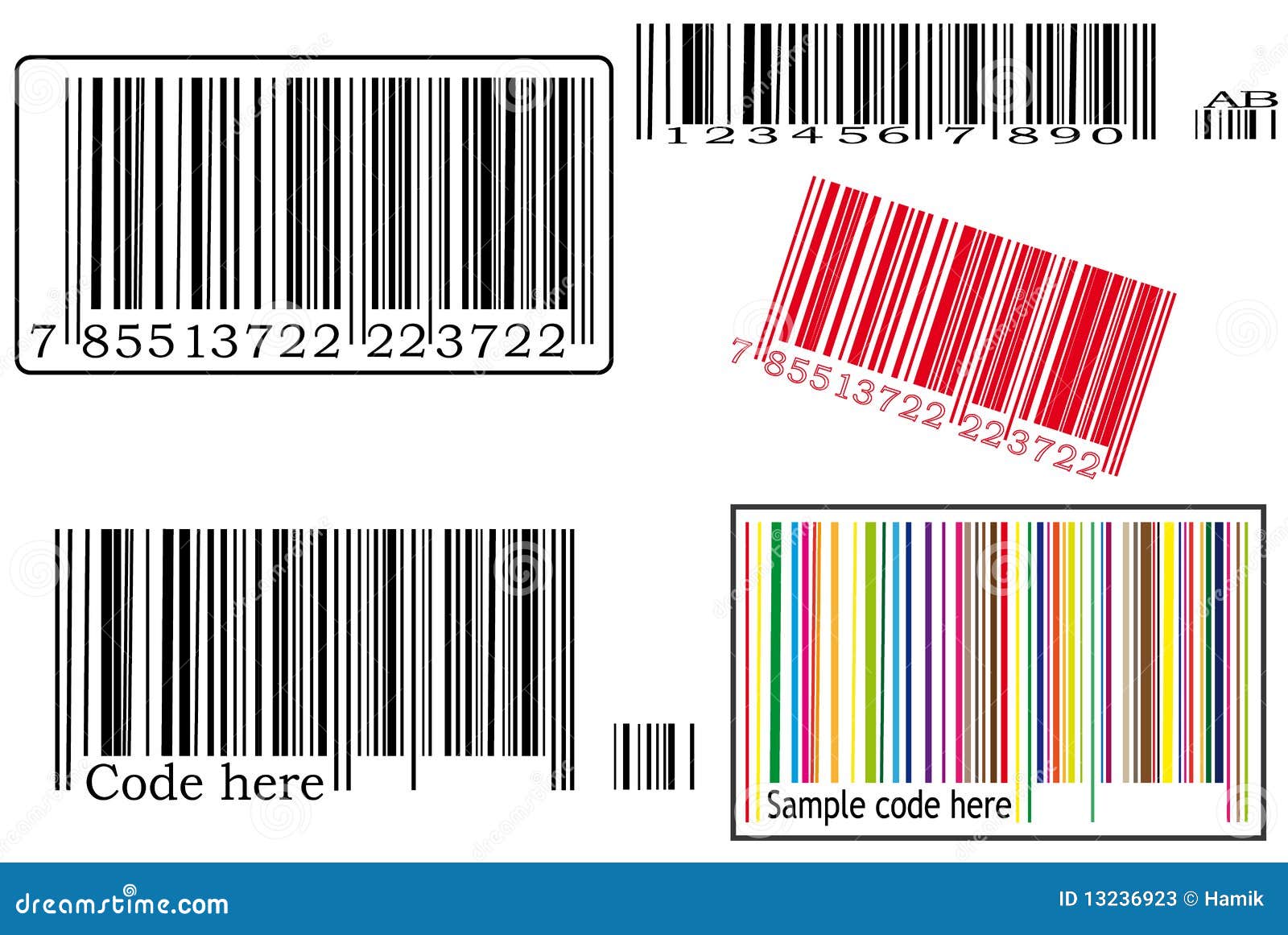 Various barcodes stock vector. Illustration of colour - 13236923