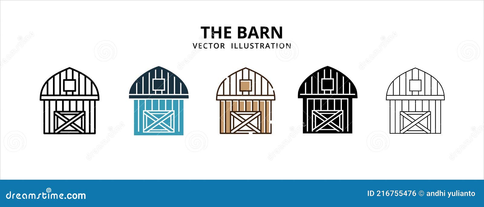 Various Barn Farm Vector Logo Illustration Design Template Set Stock ...