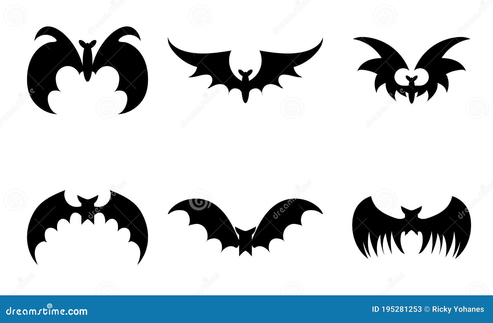 Various Bats Shape Illustration In Bundle Cartoon Vector ...