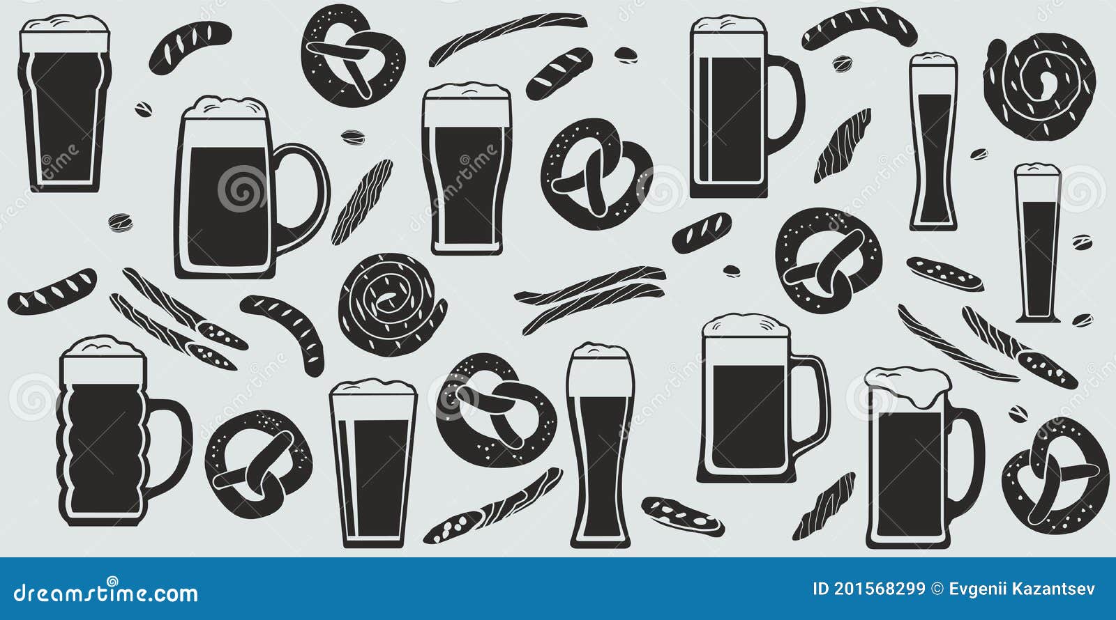 Set Of Various Beer Bottles. Bottles Of Different Shapes And Sizes ...