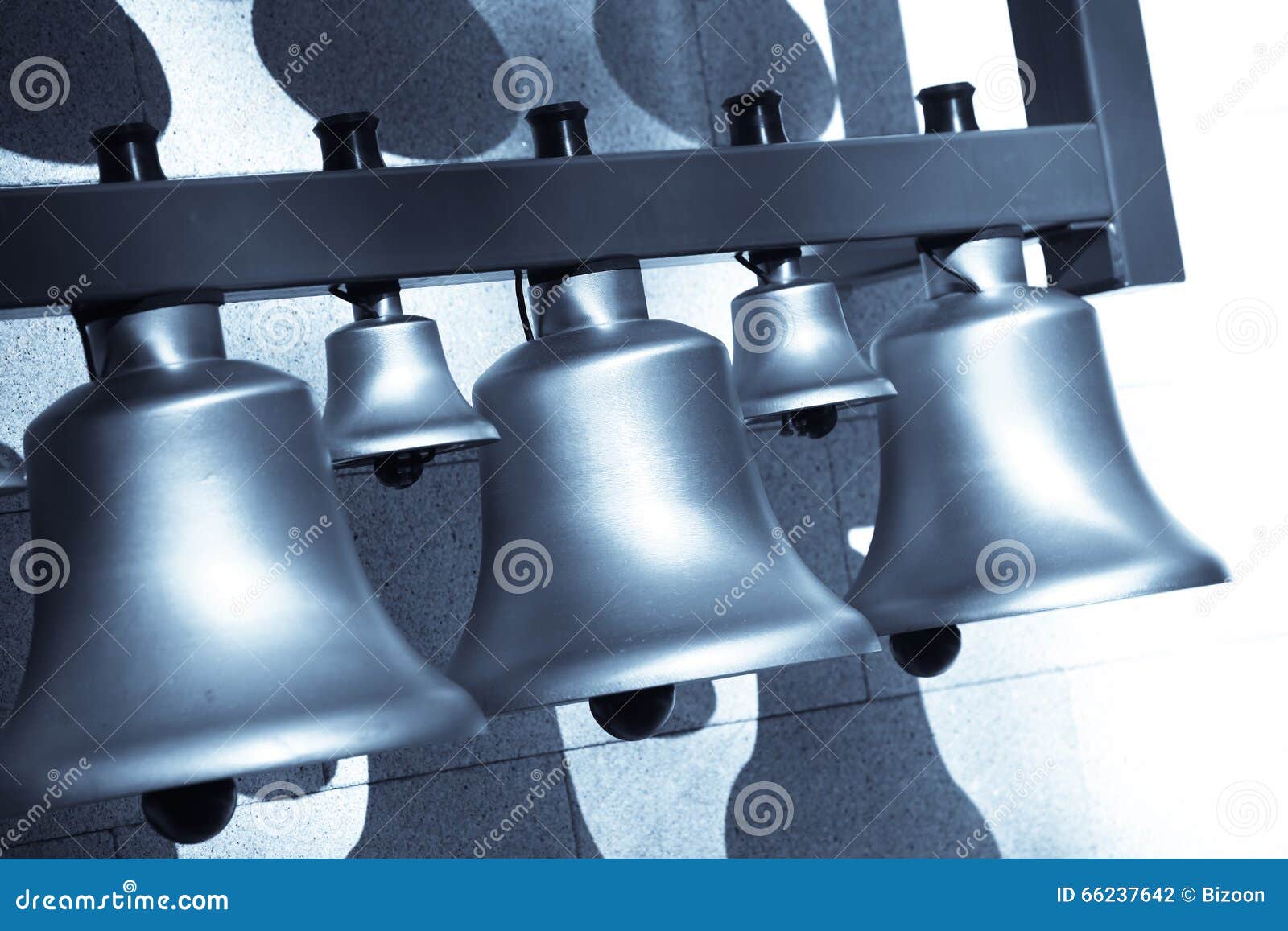 Various bells in a row stock photo. Image of huge, bell - 66237642