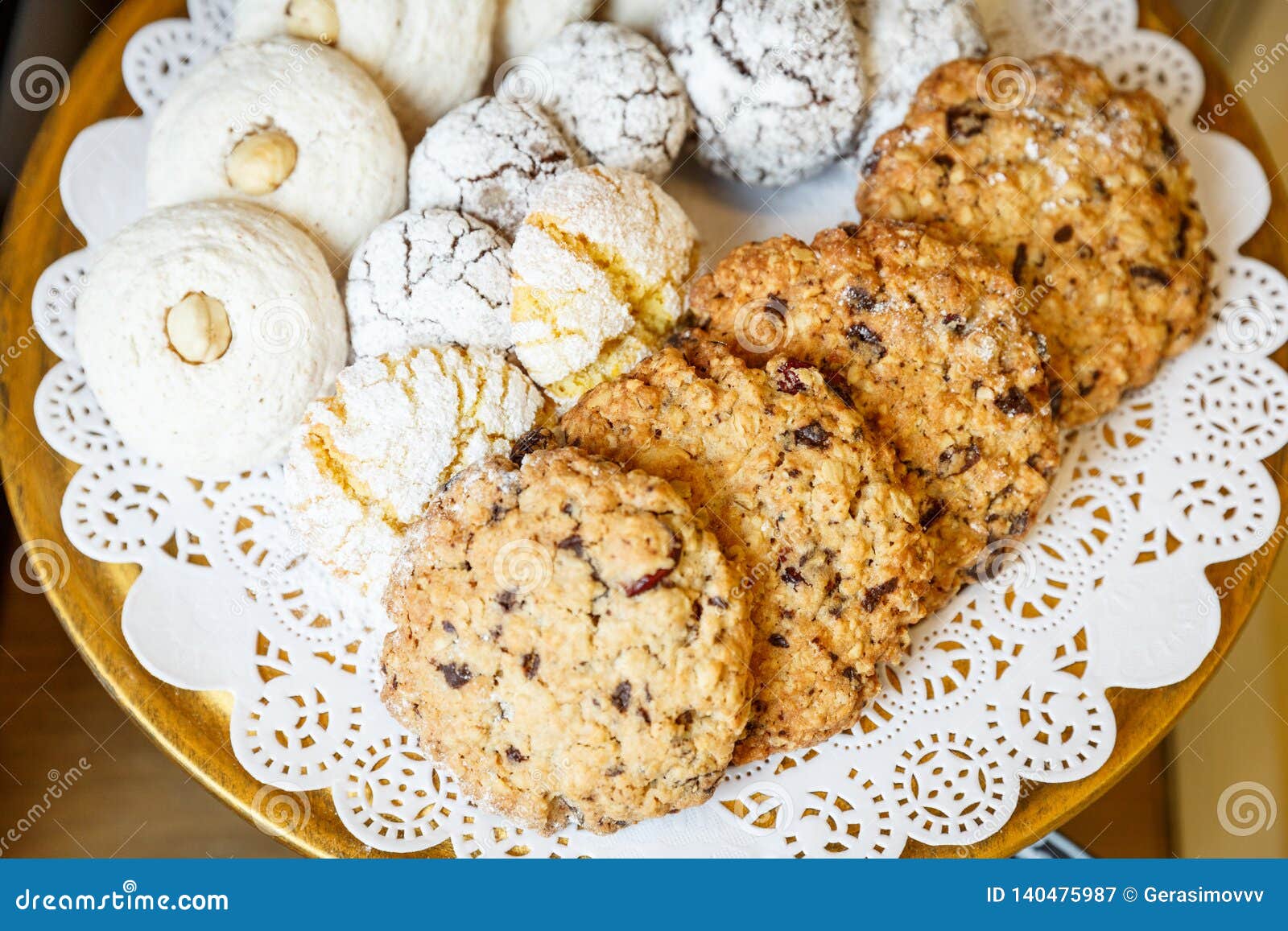 Various Biscuits on a Plate in a Bakery Stock Image - Image of baked ...